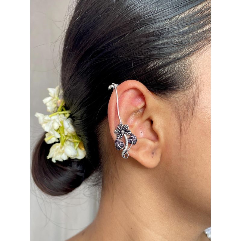 Buy ISHKAARA Oxidized Floral and Vine Design Ear Cuffs Online