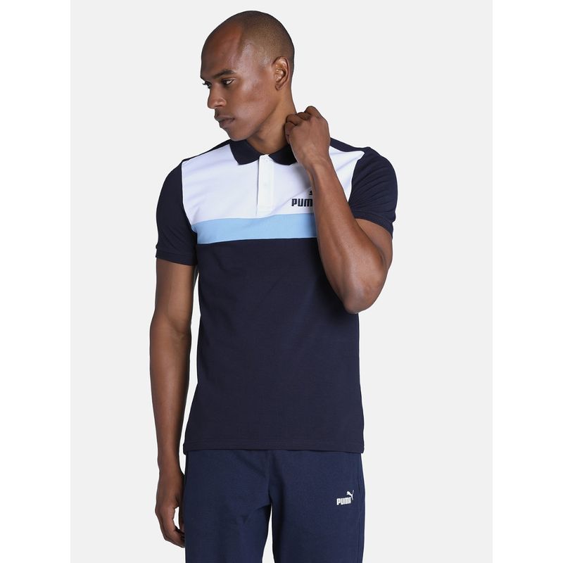 Buy Puma Stylized Colourblock Mens Blue Polo T-Shirt Online