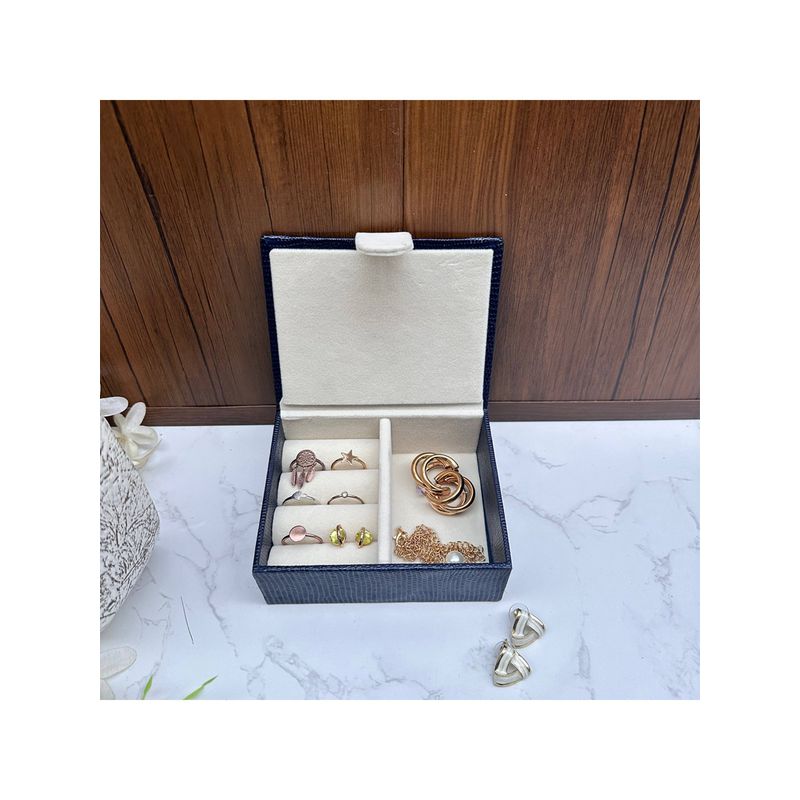 Buy La Trove Blue Leather Small Ring's & Jewellery Organizer Box for ...