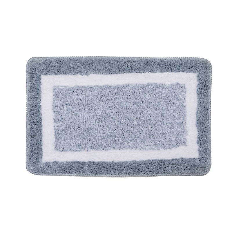 Buy EZ Life Elegance Gray White Microfibre Floor & Bath Mat (L 60 x W ...