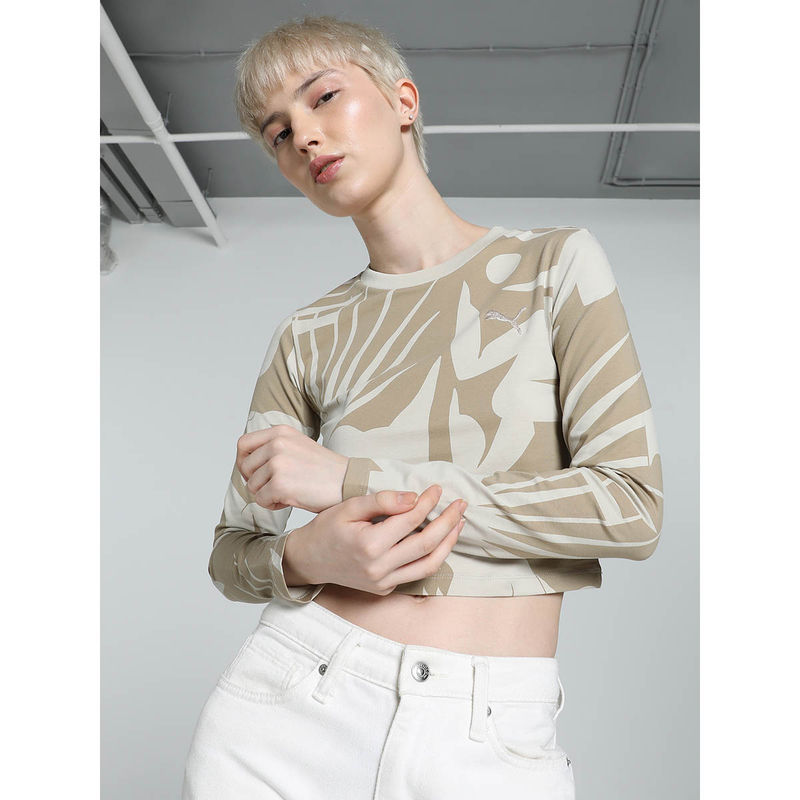Buy Puma Classics Artisanal Women's Beige T-Shirt Online