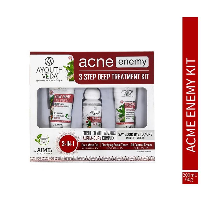 Buy Acne Enemy Kit with Face Wash, Toner & Moisturizer to Combat Acne ...
