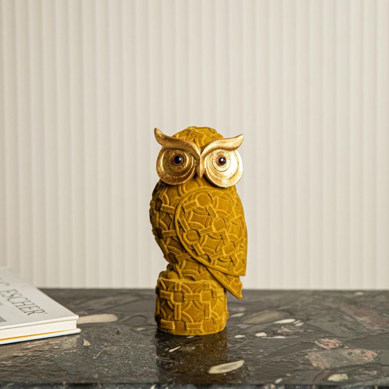 Buy Logam Mustard Owl Decor Object (S) Online