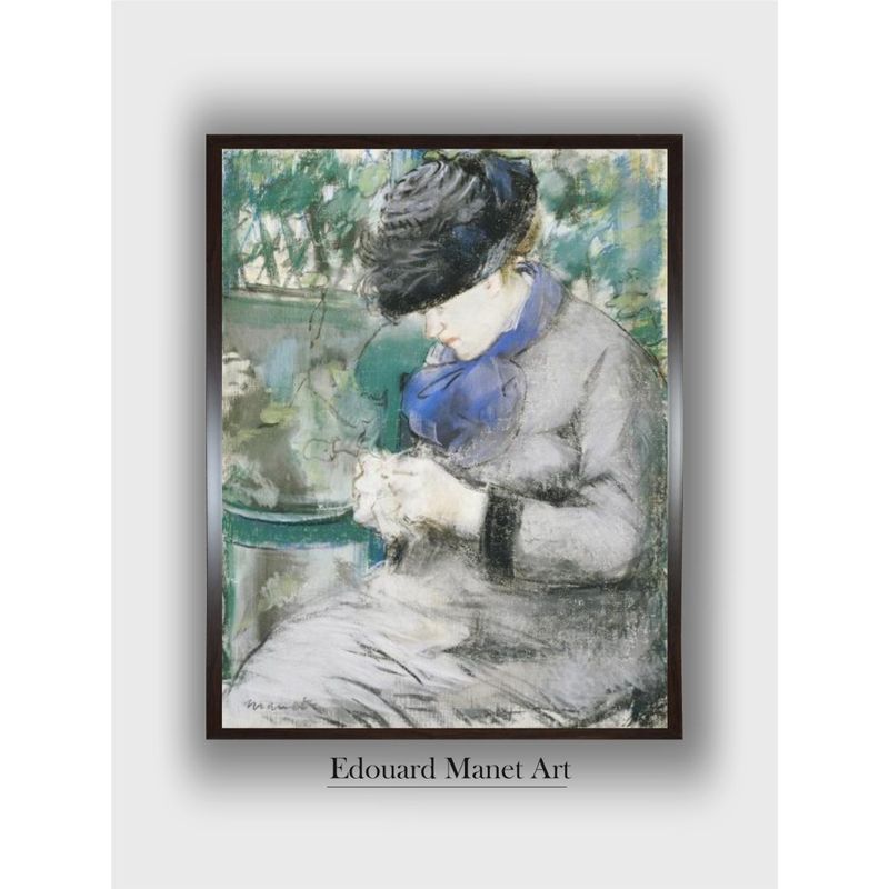 Buy The Art House Girl Sitting in the Garden, or the Knitting, 1879 ...