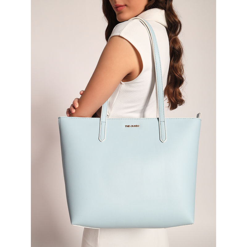 Buy THE GUSTO Women Light Blue Urbane Tote Bag (M) Online