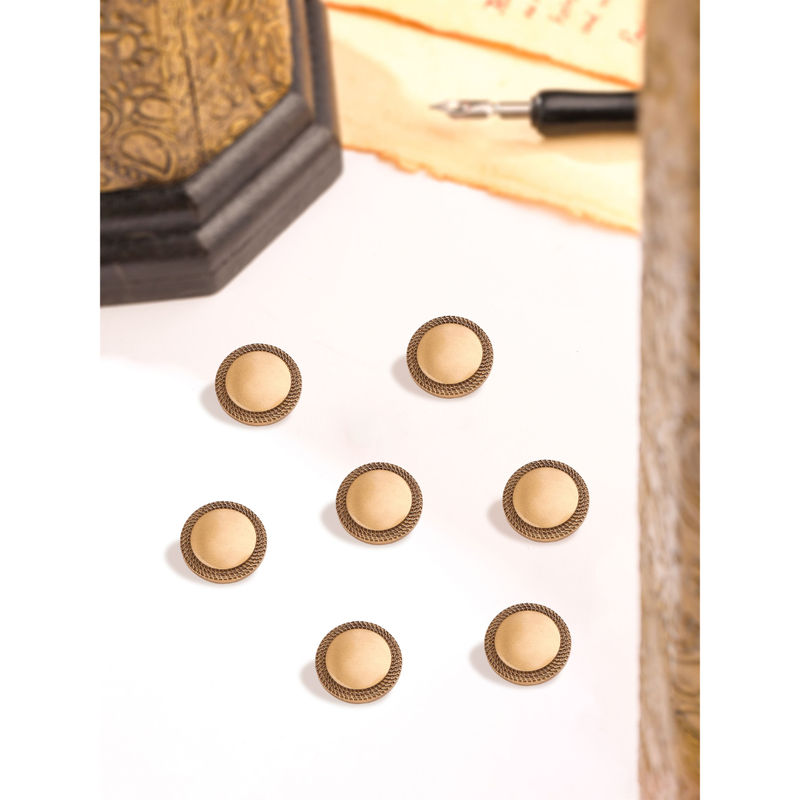 Buy Cosa Nostraa Men Gold Embed Magic Buttons (Pack of 7) Online