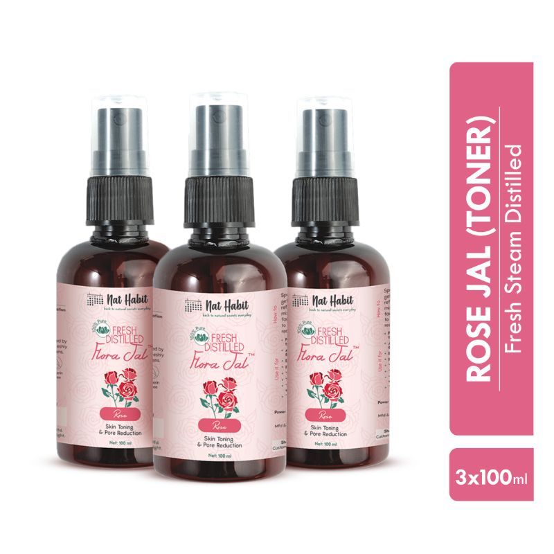 Buy Nat Habit Gulab Jal 100% Pure Rose Water, Face Mist (Toner) for Pore Tightening, Acne ...