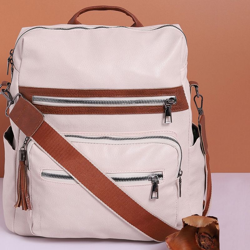 Buy Haute Sauce Women White Solid Backpack Online