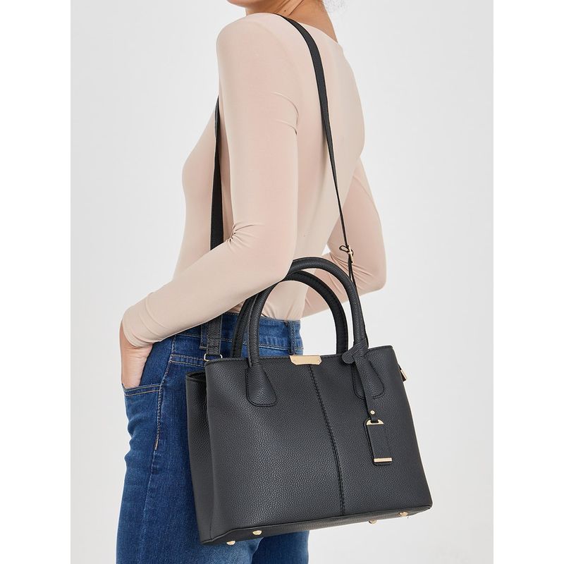 Buy Styli Womens Black Structured Handbag Online