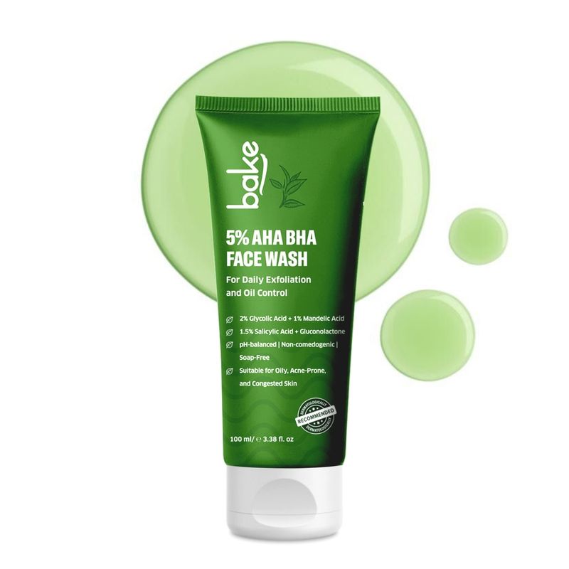 Buy BAKE 5% AHA BHA Face Wash with Salicylic Acid, for Open Pores ...