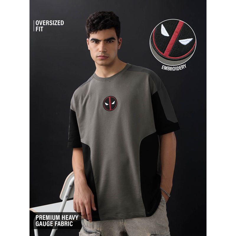 Buy The Souled Store Official Deadpool: Logo Men Oversized T-Shirts Online