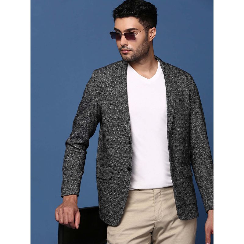 Buy SHOWOFF Mens Black Slim Fit Single Breasted Blazer Online