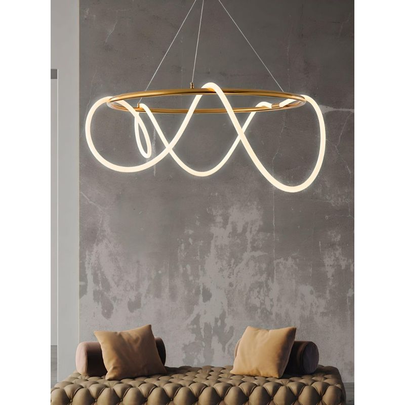 Buy The Art House Gold Metallic Led Chandelier 600mm Ring With Acrylic ...
