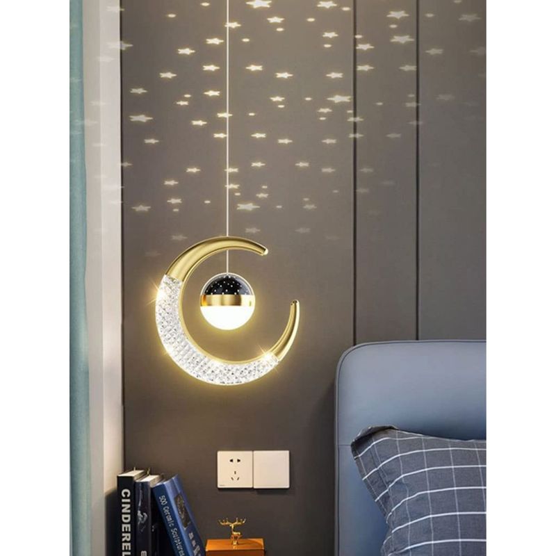 Buy The Art House Modern Led Hanging Light Chandelier Star Sky Moon ...