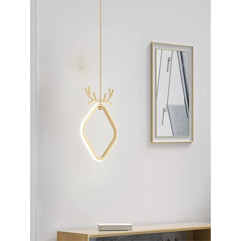 Buy The Art House Led Matt Gold Stag Square Pendant Lamp Ceiling Light ...