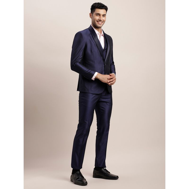 Buy Turtle Men Pure Cotton Textured Blue Suits (Set of 3) Online