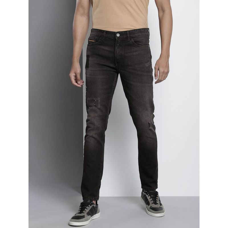 Buy The Indian Garage Co Men Slim Fit Paint Splash Mid-Rise Stretchable ...