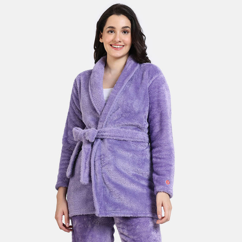 Buy Zivame Fancy Fur Knit Poly Robe - Daybreak (Set of 2) Online
