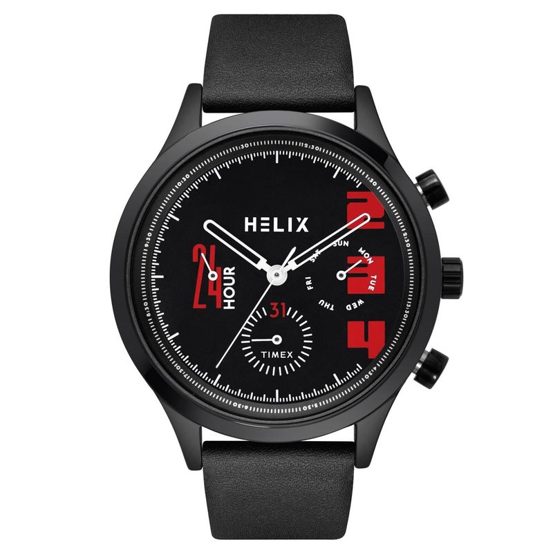 Buy Helix Men Black Round Dial Analog Watch - TW003HG28 (M) Online