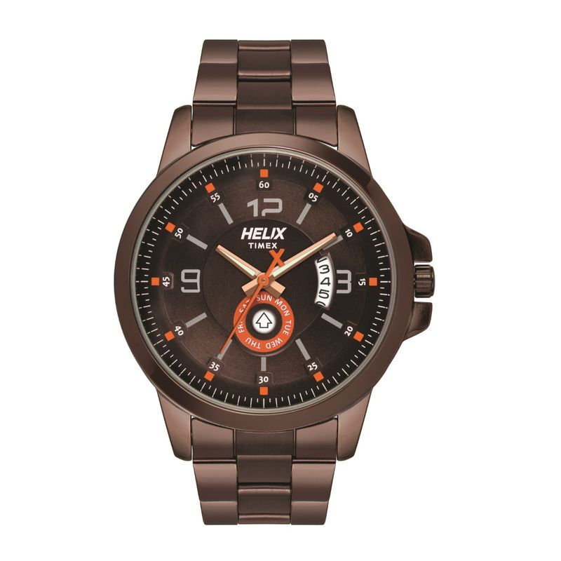 Buy Helix Men Brown Round Dial Analog Watch - TW023HG22 (M) Online