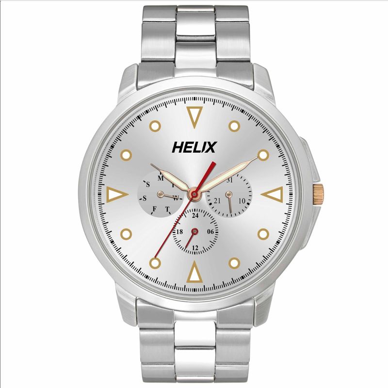 Buy Helix Men Silver Round Dial Analog Watch - TW027HG35 (M) Online