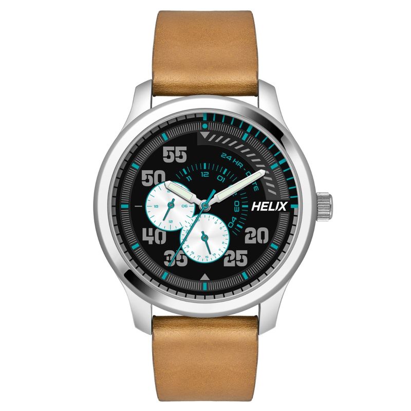 Buy Helix Men Black Round Dial Analog Watch - TW043HG08 (M) Online