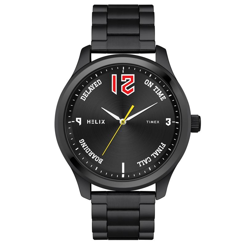Buy Helix Men Black Round Dial Analog Watch - TW043HG31 (M) Online
