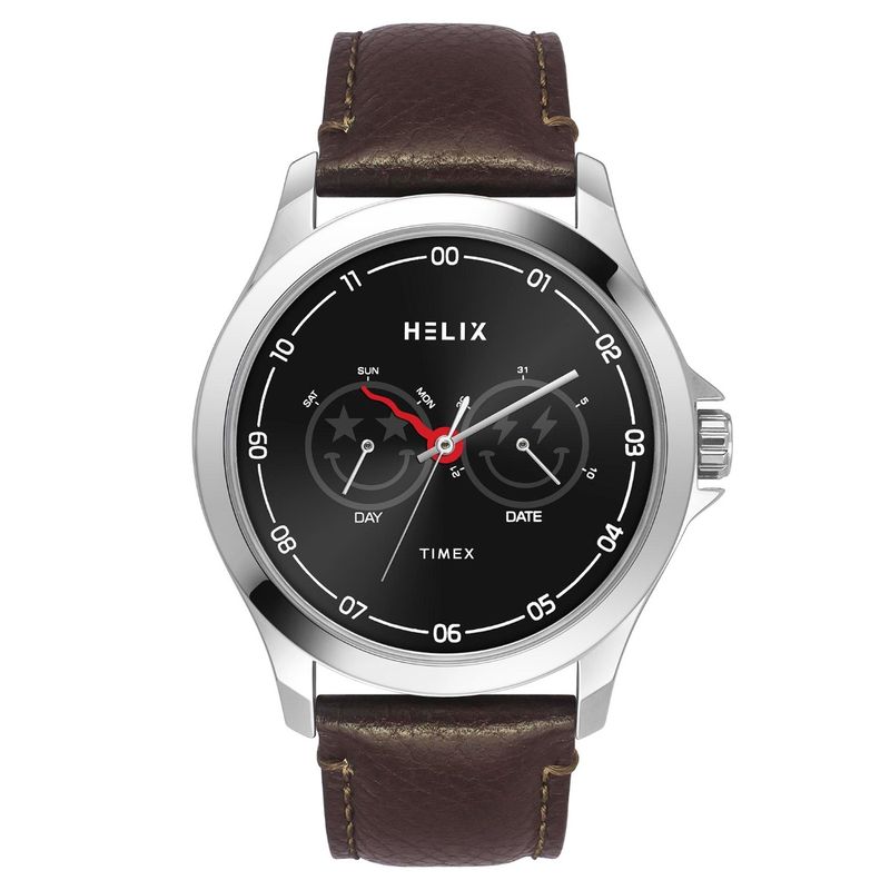 Buy Helix Men Black Round Dial Analog Watch - TW055HG04 (M) Online