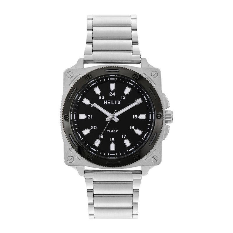 Buy Helix Men Black Round Dial Analog Watch - TW062HG03T (M) Online