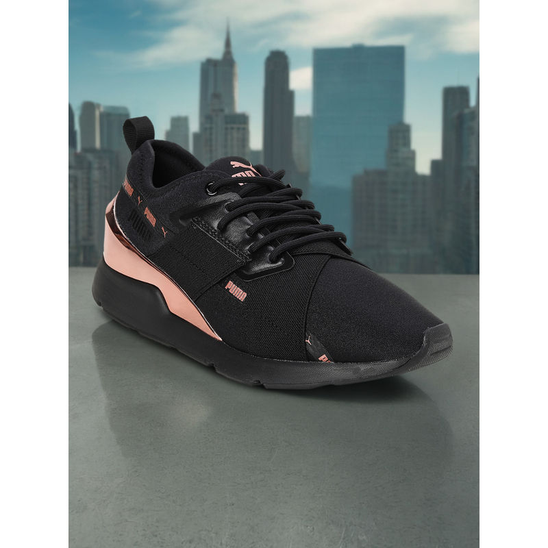 Buy Puma Muse X-2 Metallic V1 Women Black Sneakers Online