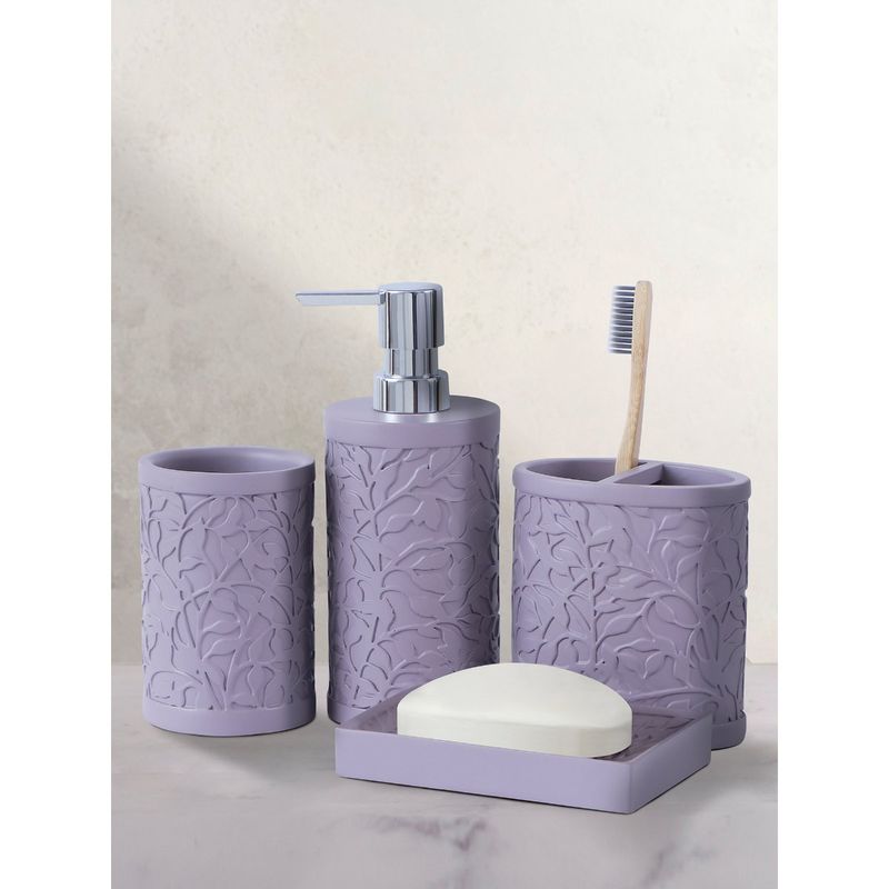 Buy OBSESSIONS Polyresin 4Pc Bathroom set, Purple Online