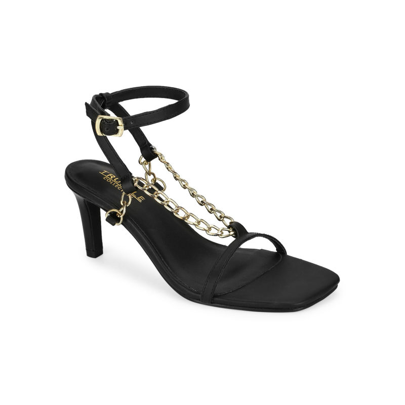 Buy Truffle Collection Black Solid Heels Online