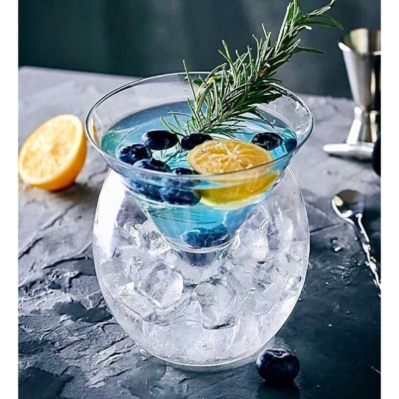 Buy Melbify Chiller Ice Bowl Cocktail & Martini Glass (Set of 2) 200 ML ...