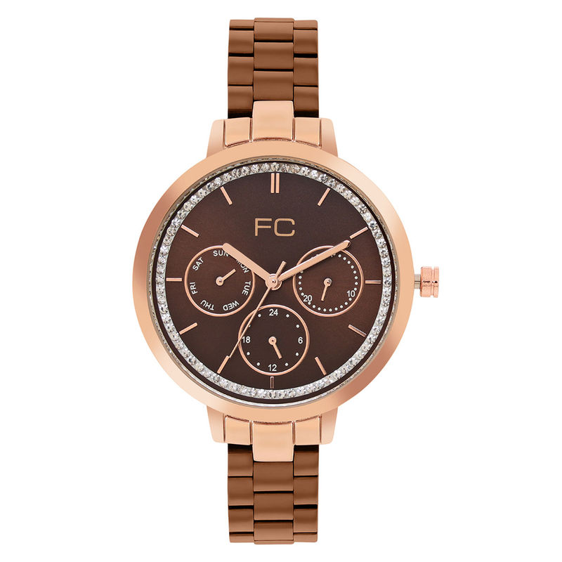 Buy French Connection Cornelia Brown Round Analog Watch for Women ...