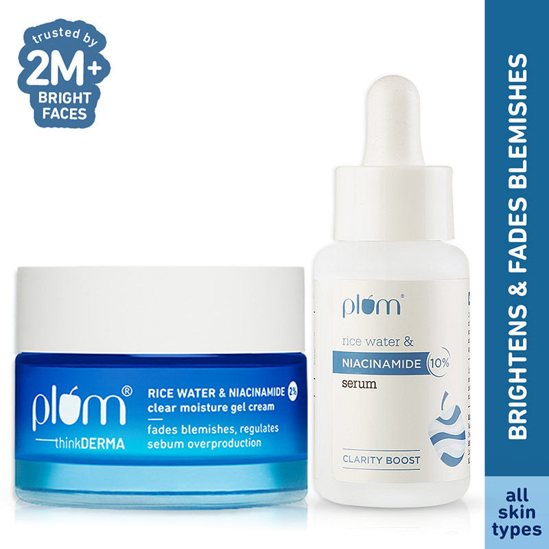 Buy Plum Niacinamide Serum & Moisturizer Duo With Rice Water - Fades ...