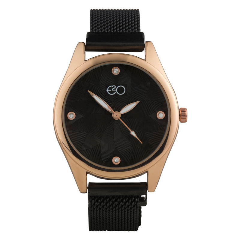 E2O Black Detail Design Analouge Women's Watch: Buy E2O Black Detail Design Analouge Women's ...