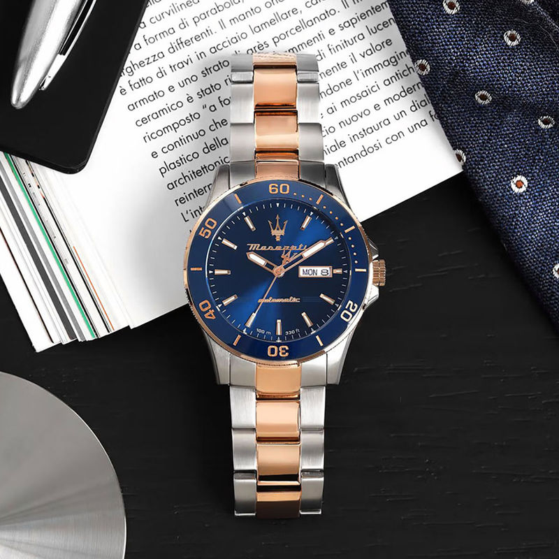 Buy Maserati Lifestyle Day-Date Analog Dial Color Navy Blue Men Watch ...