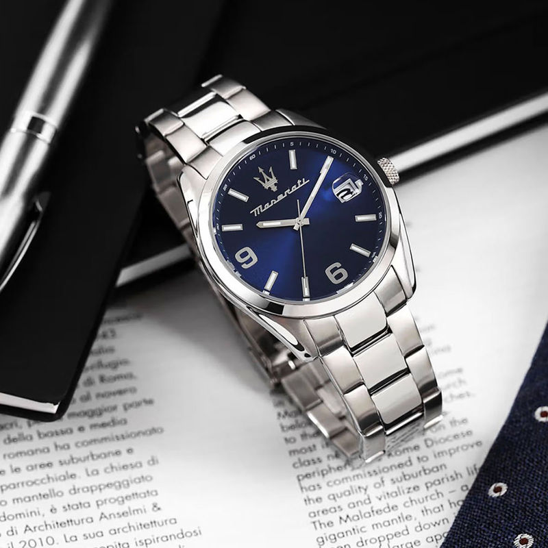 Buy Maserati Classic Date Analog Dial Color Navy Blue Men Watch ...