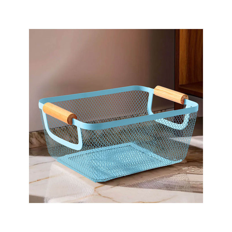 Buy The Better Home Blue Rectangular Metal Wire Basket, Large Online