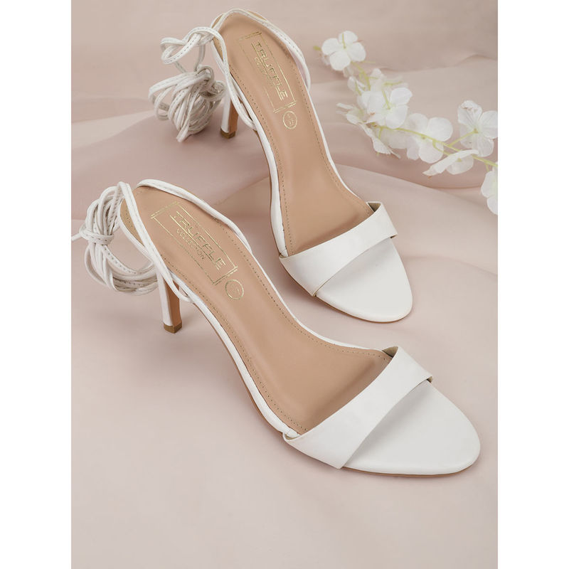 Buy Truffle Collection White Solid Heels Online