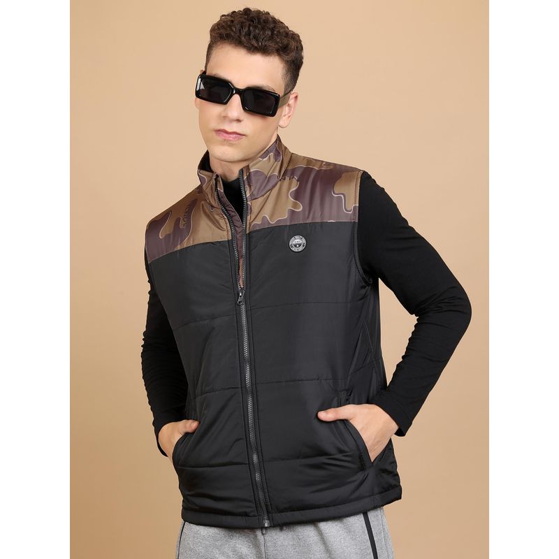 Buy HIGHLANDER Men Black Colorblock Puffer Jacket Online