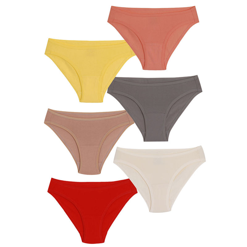Buy Amante Solid Bikini Multicolor Pack Of 6 Online 