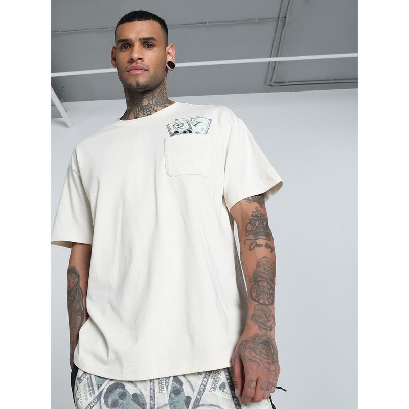 Buy Puma Melo Bucks Oversized Fit Basketball Mens White T-Shirt Online