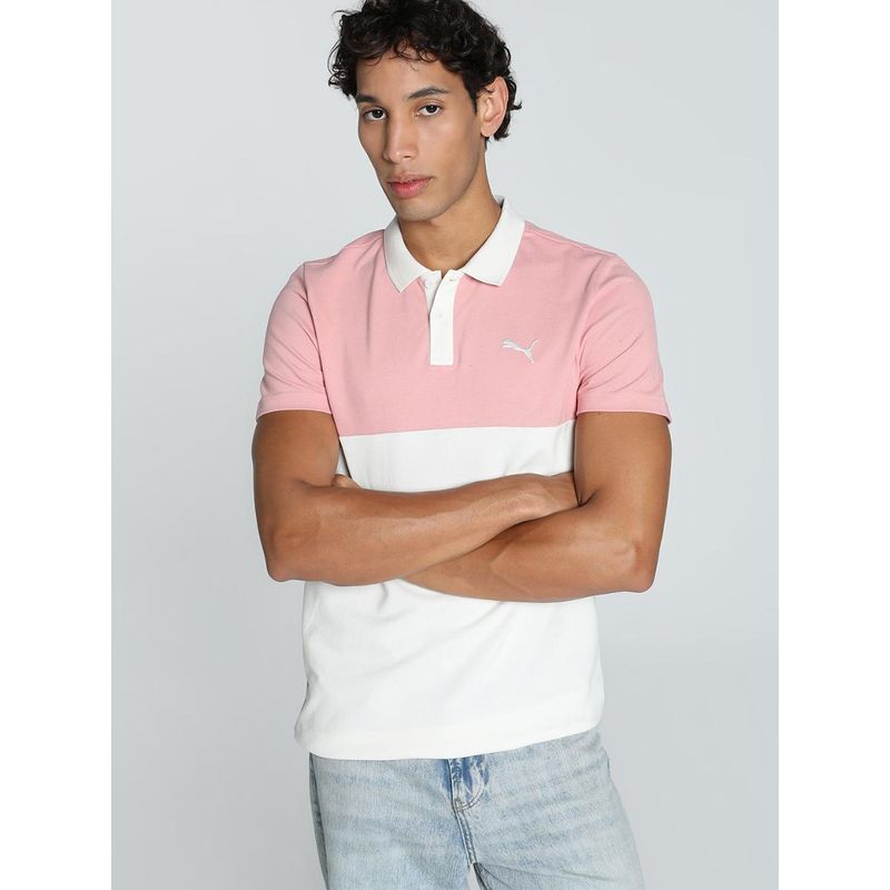 Buy Puma Colorblock Mens White Polo T-Shirt Online