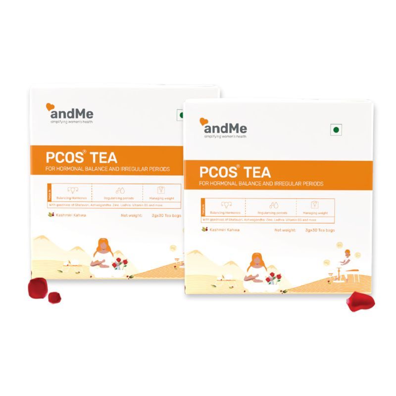 Buy andMe Pcos Pcod Tea - Kashmiri Kahwa Flavour - Pack Of 2 Online