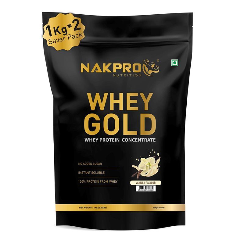 Buy NAKPRO Gold Whey Protein Concentrate Supplement Powder - Vanilla ...