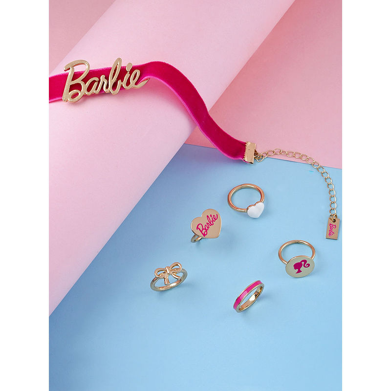 Buy ToniQ Barbie Limited Edition Pink Choker Necklace and Heart Finger ...