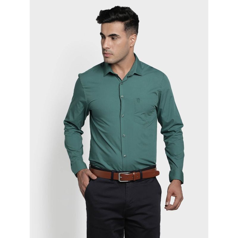 Buy Red Tape Green Regular Fit Solid Formal Shirt Online