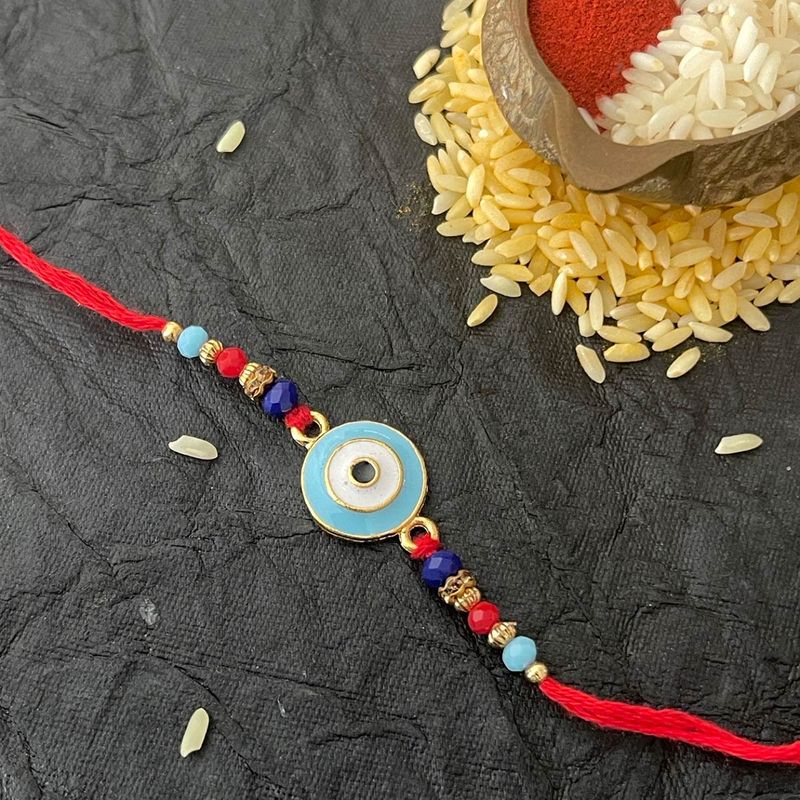 Buy Digital Dress Room Rakhi Evil Eye Charm Crystal Beads Red Thread ...