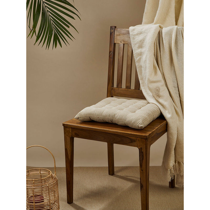 Buy Fabindia Natural Samara Mrdula Cotton Chair Pad- (40cm x 40cm x 5cm ...
